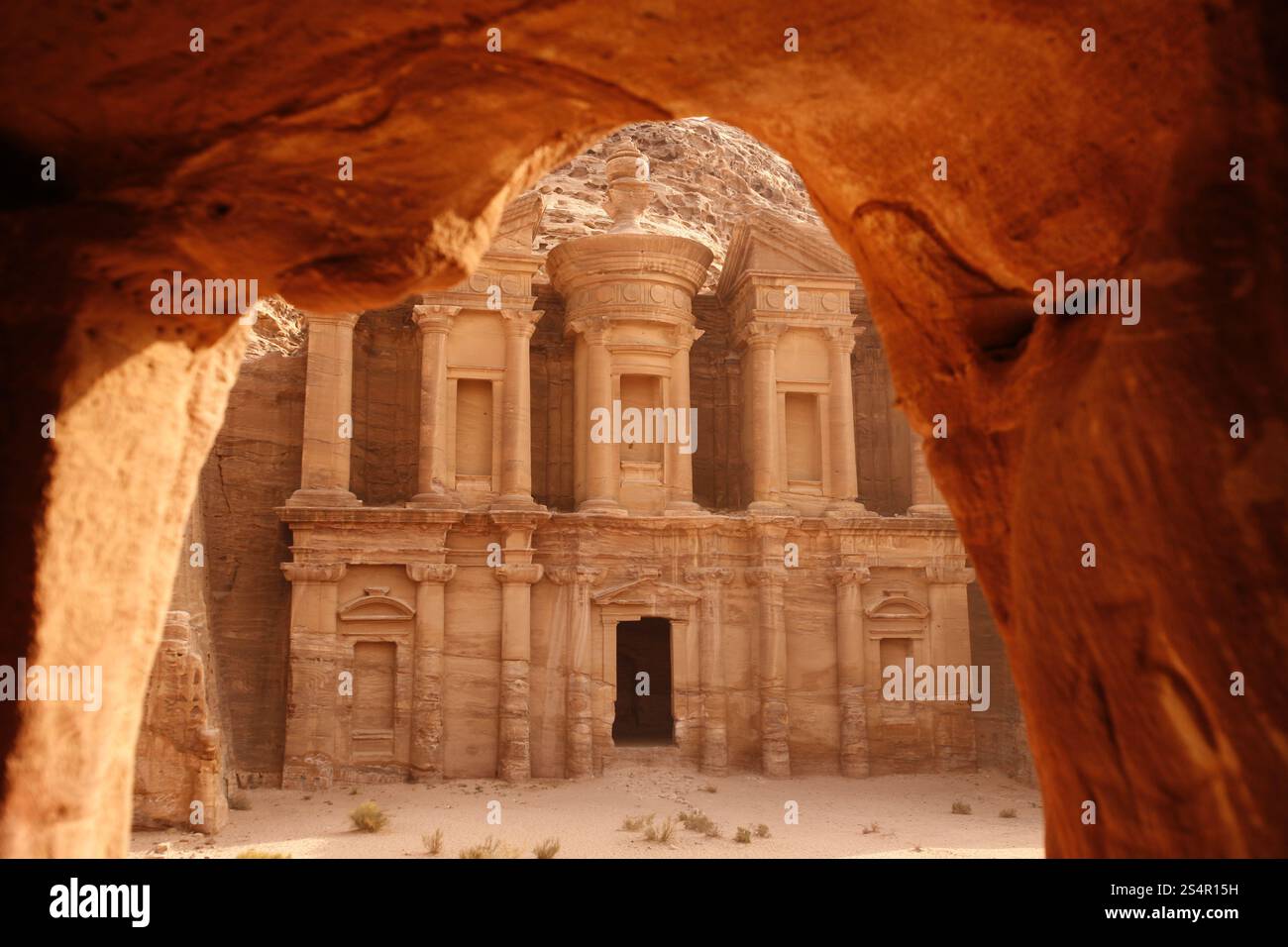 the Monastery in the Temple city of Petra in Jordan in the middle east ...