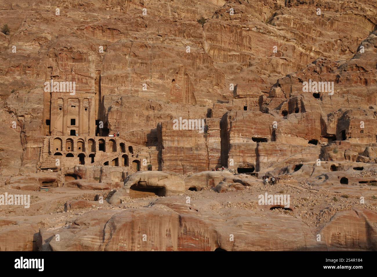 the Royal Tombs in the Temple city of Petra in Jordan in the middle ...
