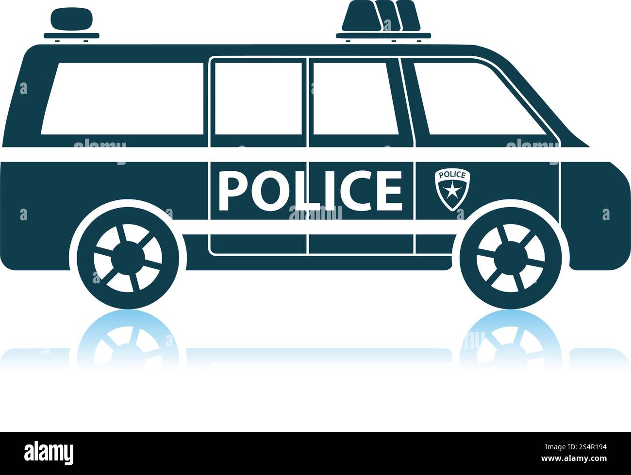 Police Van Icon. Shadow Reflection Design. Vector Illustration Stock ...