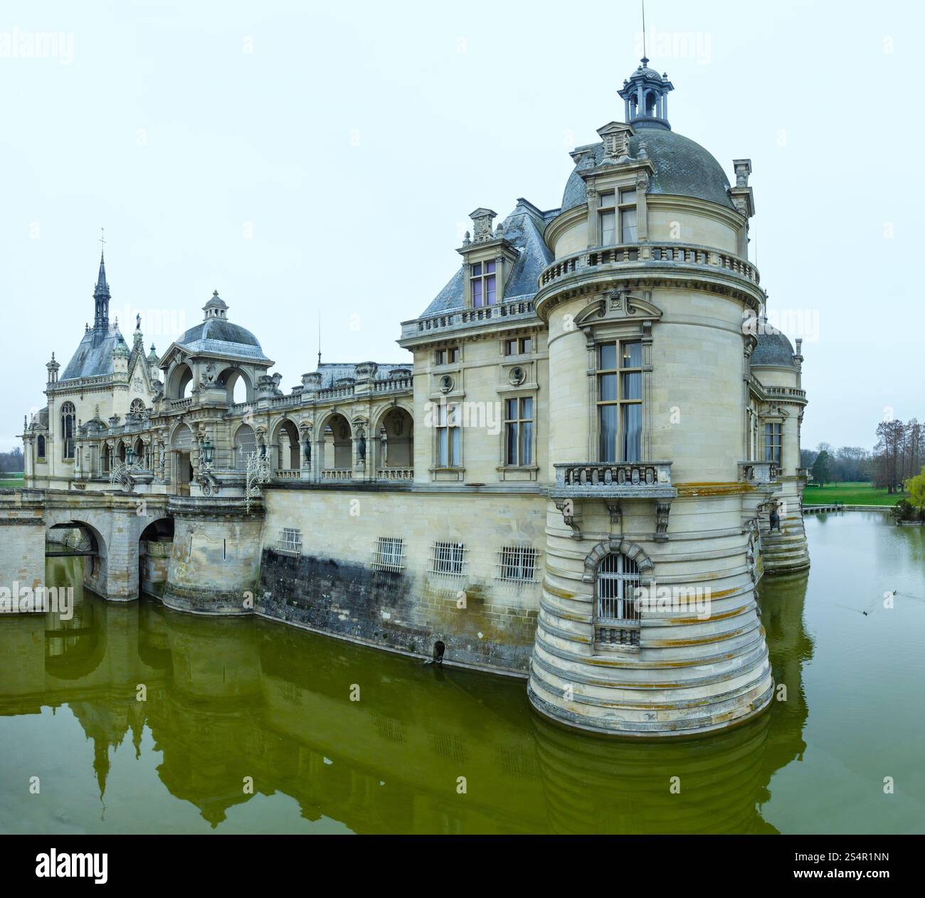 The Chateau de Chantilly (France). The Grand Chateau rebuilt in the ...