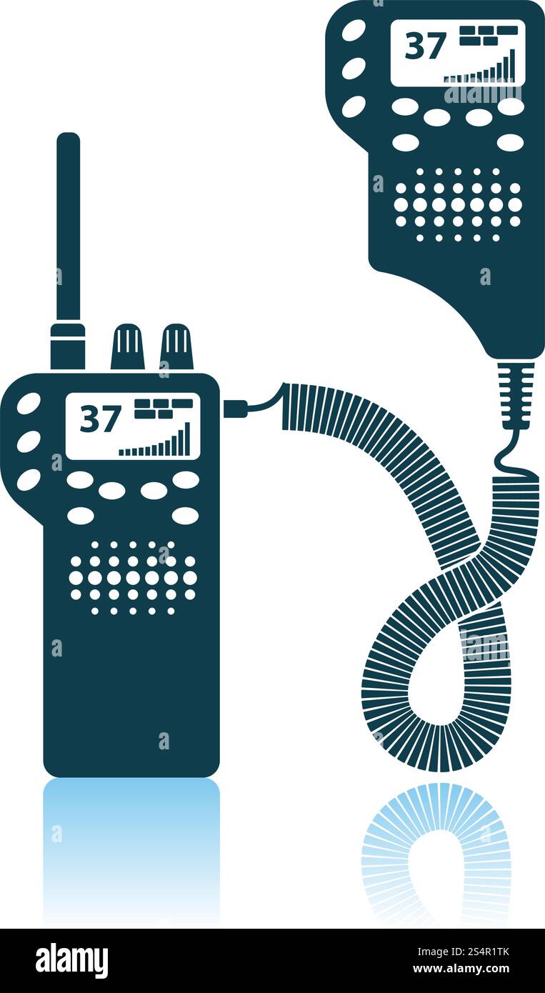 Police Radio Icon. Shadow Reflection Design. Vector Illustration Stock ...