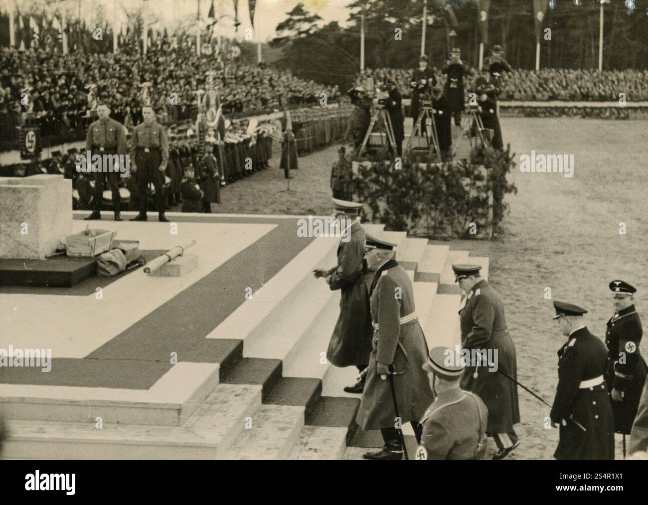 German dictator Adolf Hitler, Werner von Blomberg and Hermann Goering ...