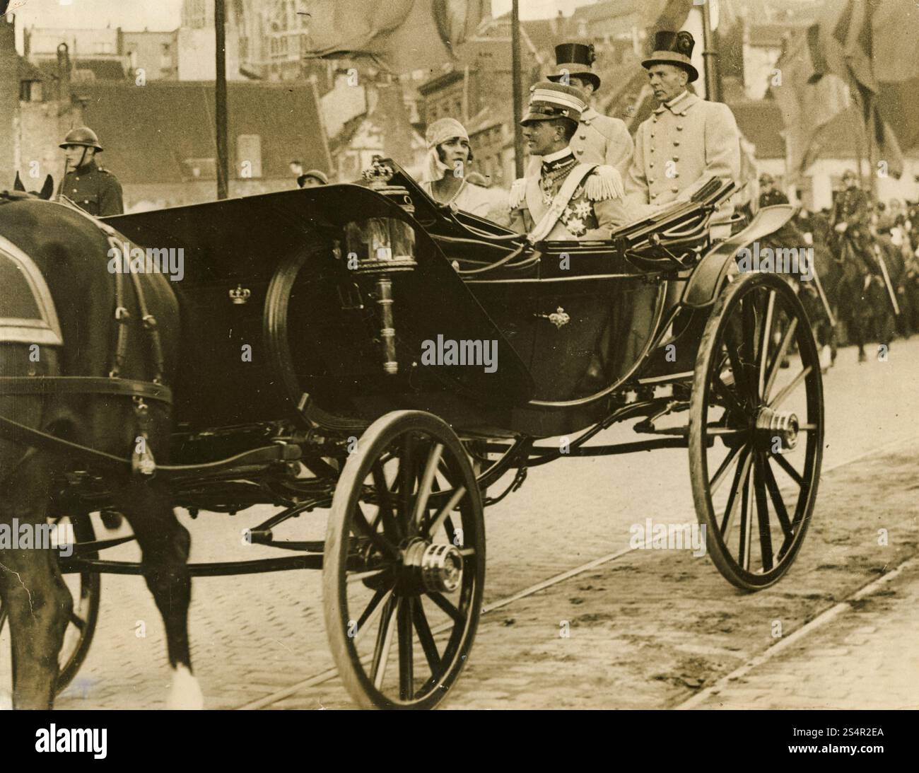 Prince Humbert of Italy and Princess Maria Jose driving the carriage in ...