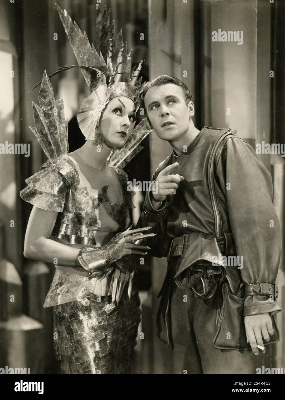 Actors John Garrick and Joyzelle Joyner in the movie Just Imagine, USA ...