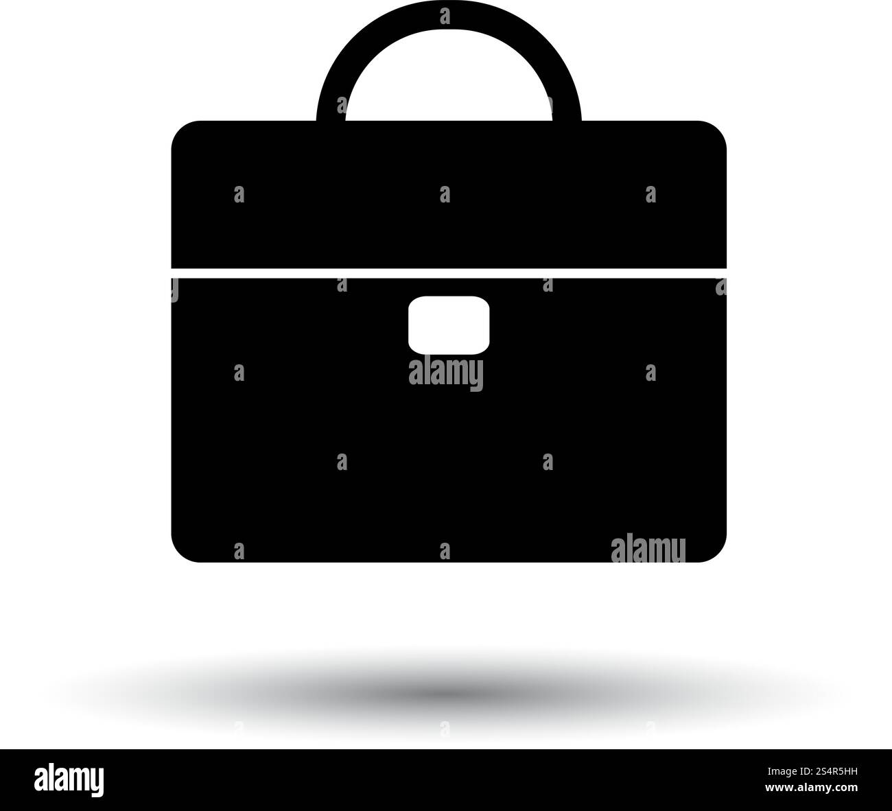 Briefcase Icon. Black on White Background With Shadow. Vector ...