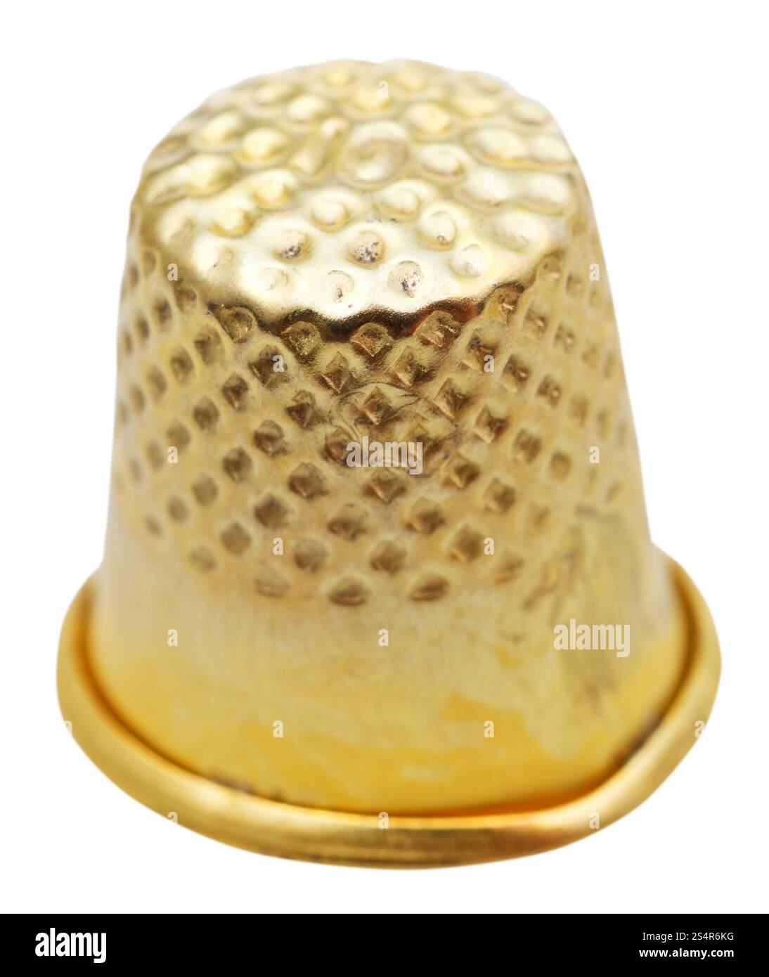 golden sewing thimble isolated on white background Stock Photo - Alamy