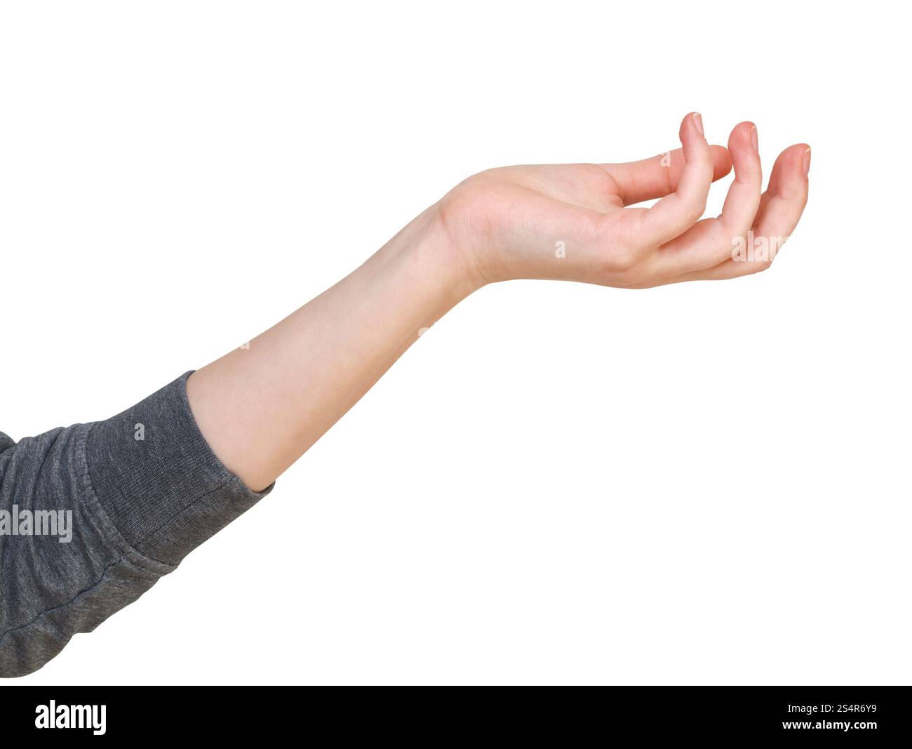 alms - hand gesture with cupped palm isolated on white background Stock ...