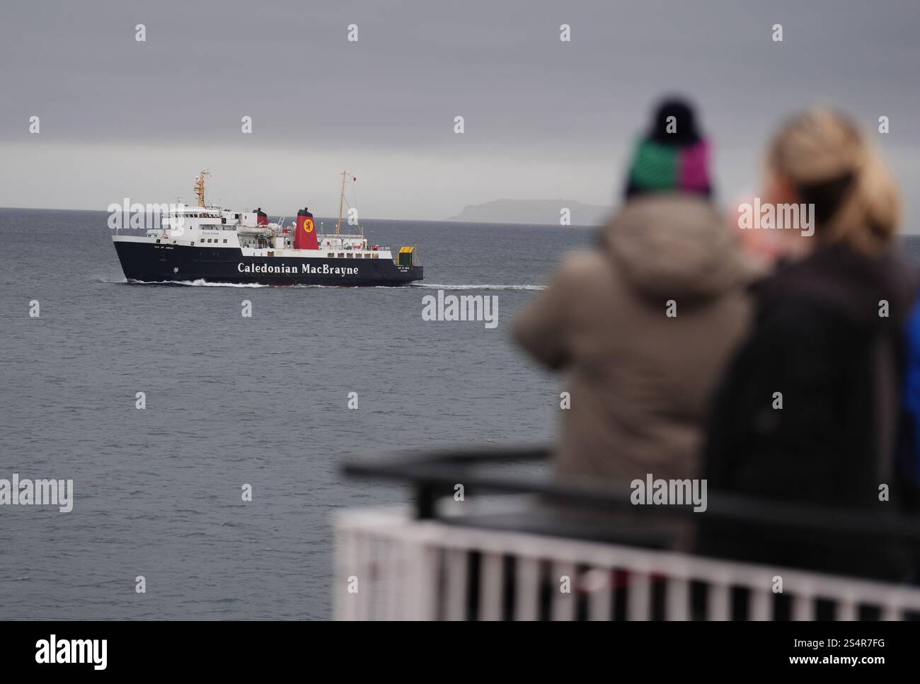 The Isle of Arran passes The Glen Sannox ferry as its departs Brodick ...