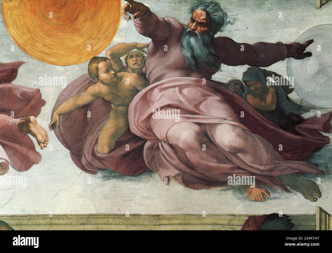 The Creation of the Sun after the cleaning, fresco by Italian artist ...