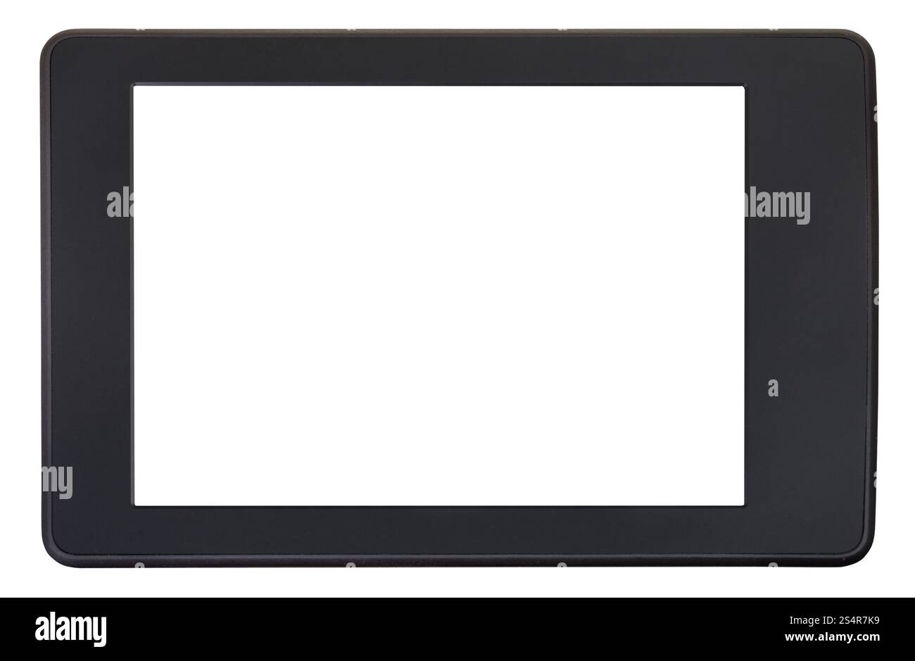 front view of book reader with cut out screen isolated on white ...