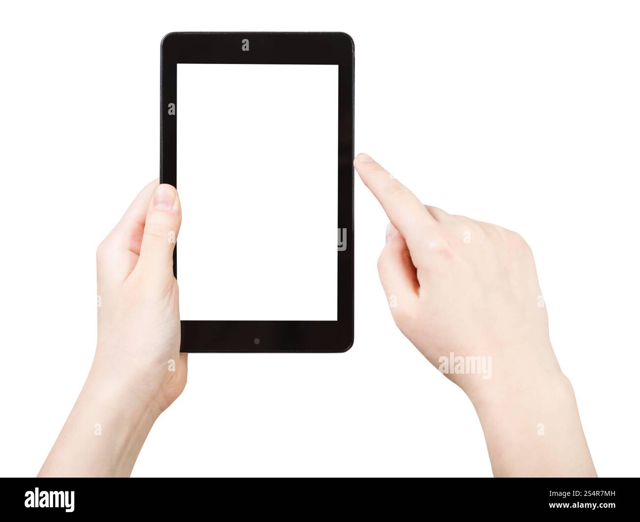 finger clicking touchpad with cut out screen isolated on white ...