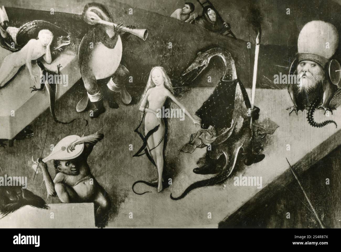 The World Judgement Triptych, detail, painting by Dutch artist Hieronymus Bosch, 1500s Stock ...