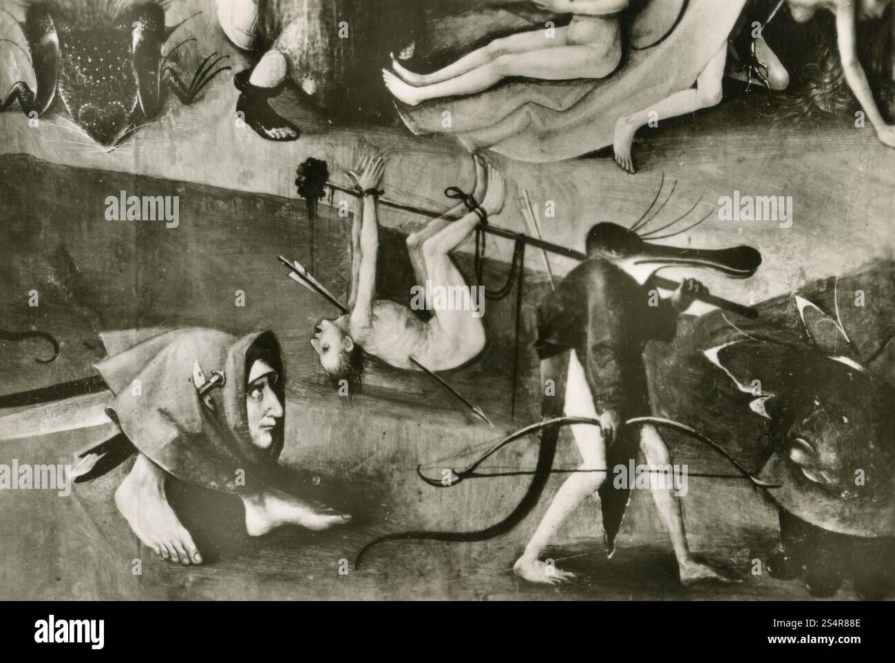 The World Judgement Triptych, detail, painting by Dutch artist Hieronymus Bosch, 1500s Stock ...