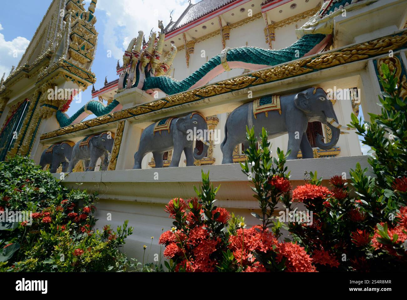 The Tempel Wat Pak Saeng near Lakhon Pheng on the Mekong River in the ...