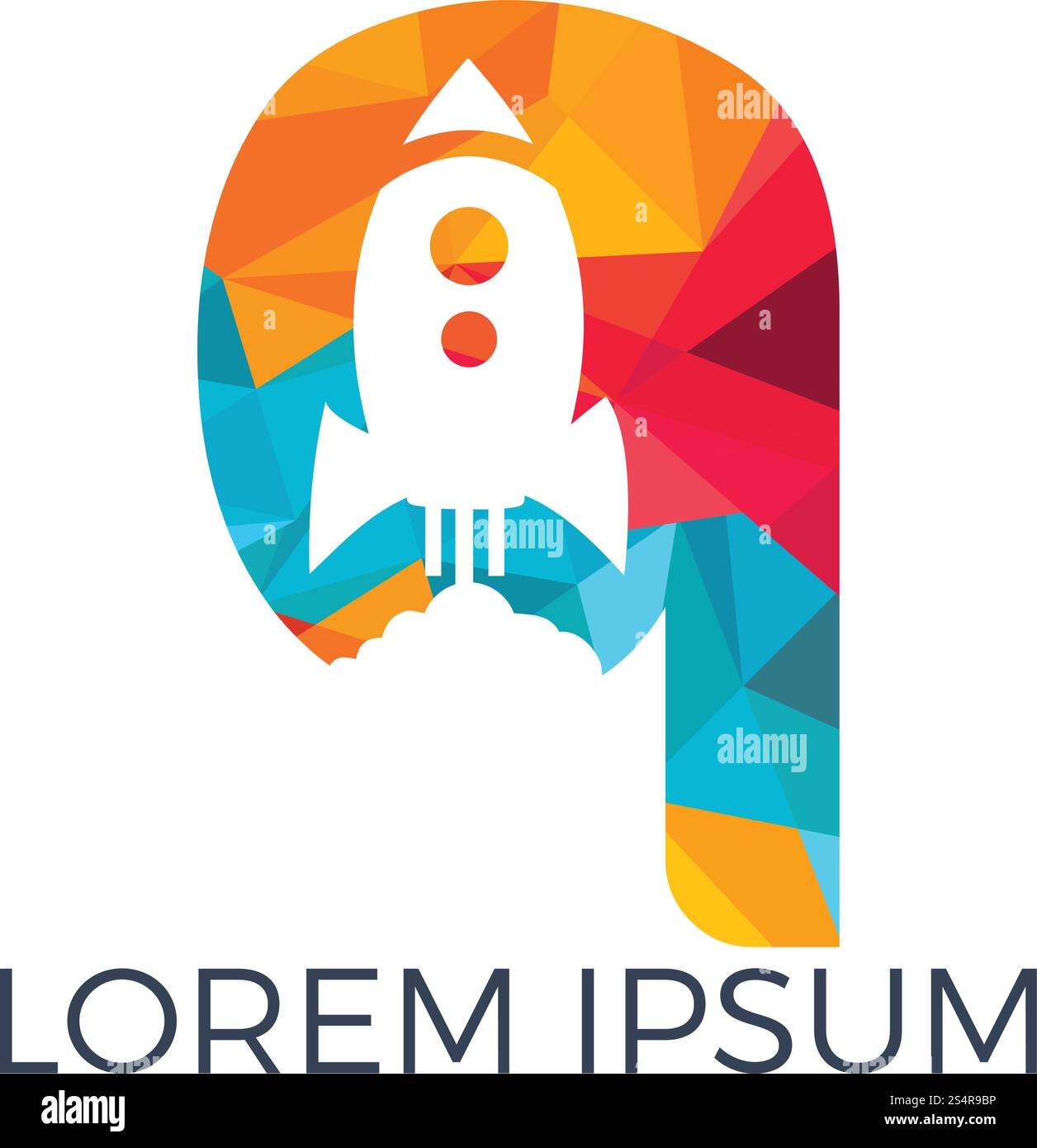 Letter Q Rocket Logo Design. Letter Q Logo With Rocket Launch Inside ...