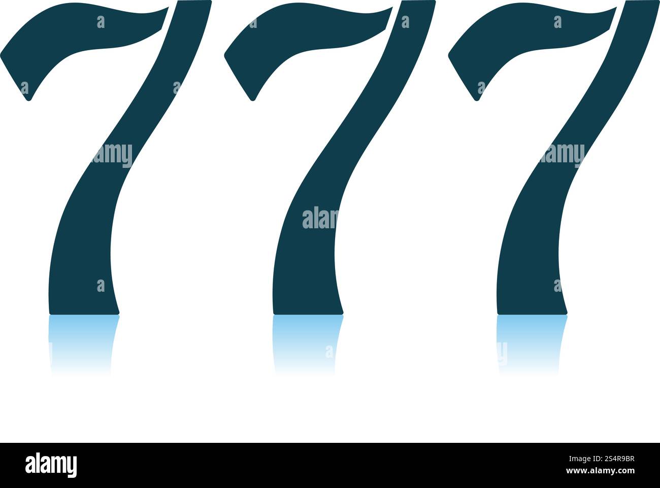 777 Icon. Shadow Reflection Design. Vector Illustration Stock Vector ...