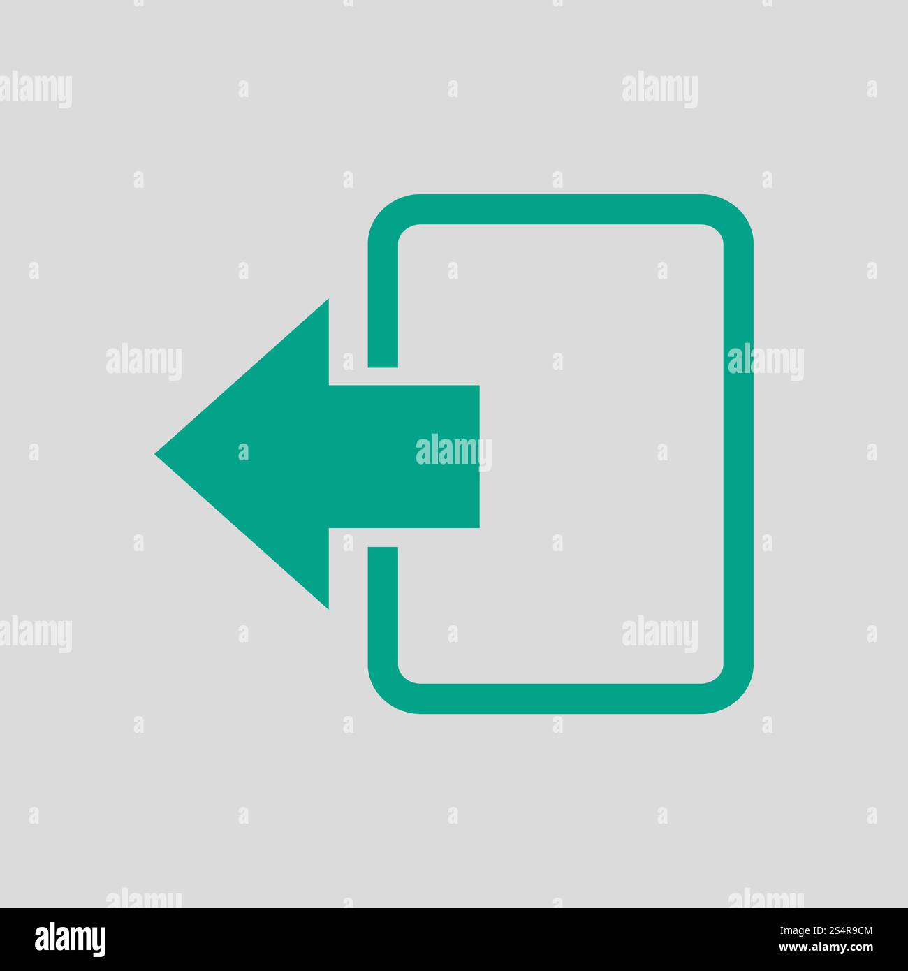 Exit Icon. Green on Gray Background. Vector Illustration Stock Vector ...