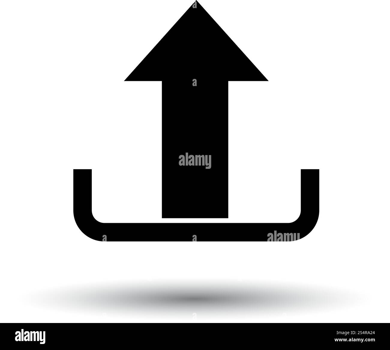 Upload Icon. Black on White Background With Shadow. Vector Illustration ...