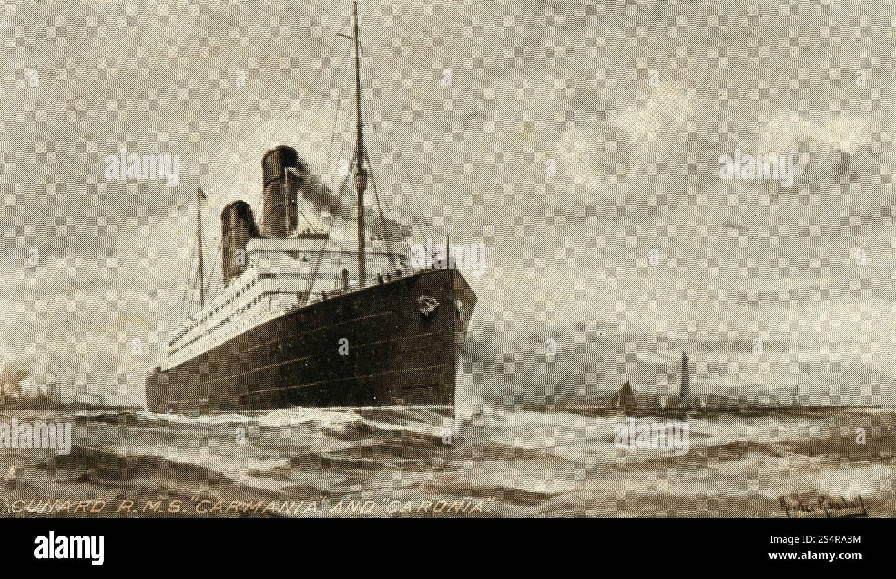 RMS Carania of Cunard Line transatlantic steam turbine ocean liner ...