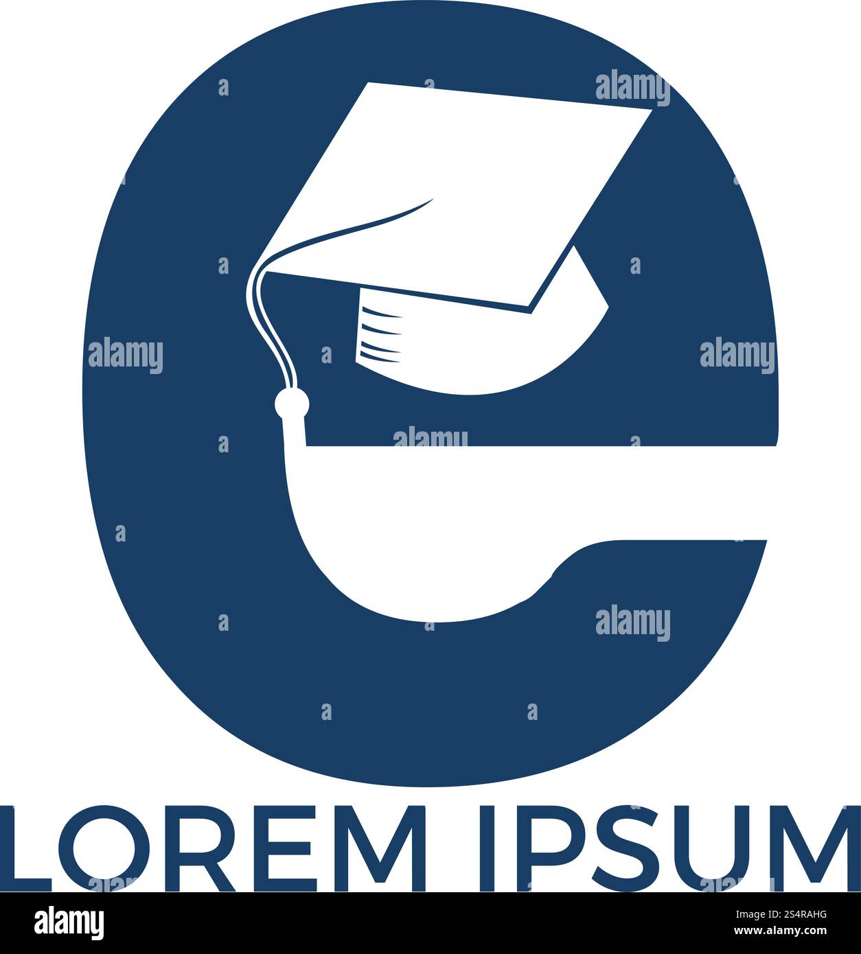 Letter E education logo vector illustration template. Graduation cap ...