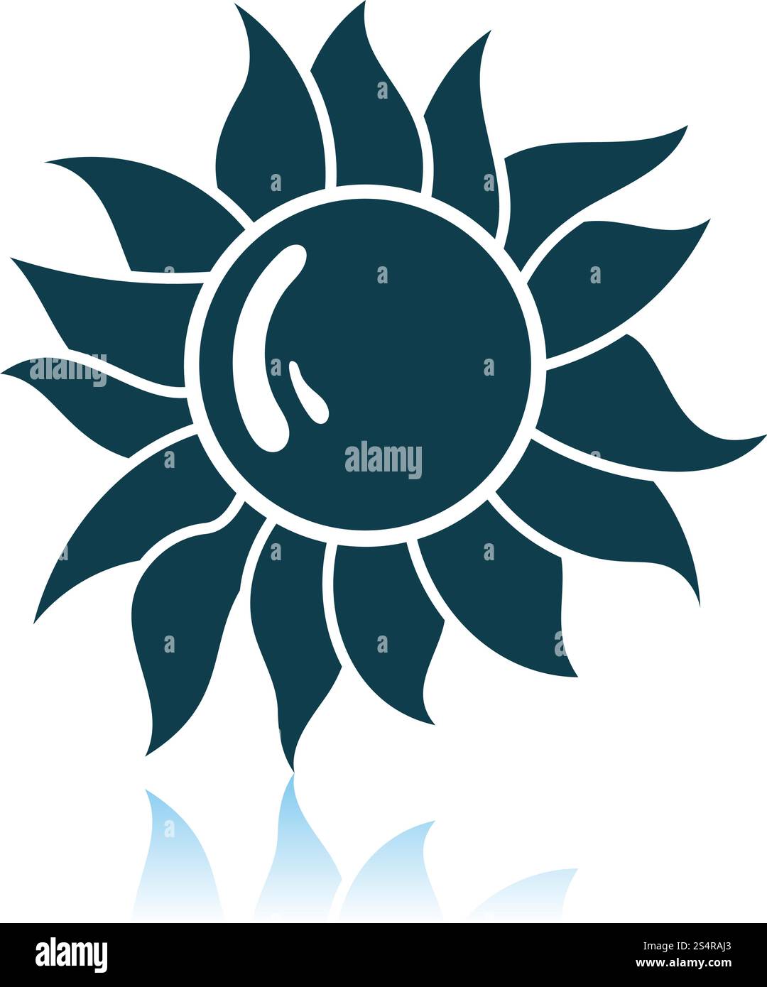 Sun Icon. Shadow Reflection Design. Vector Illustration Stock Vector ...