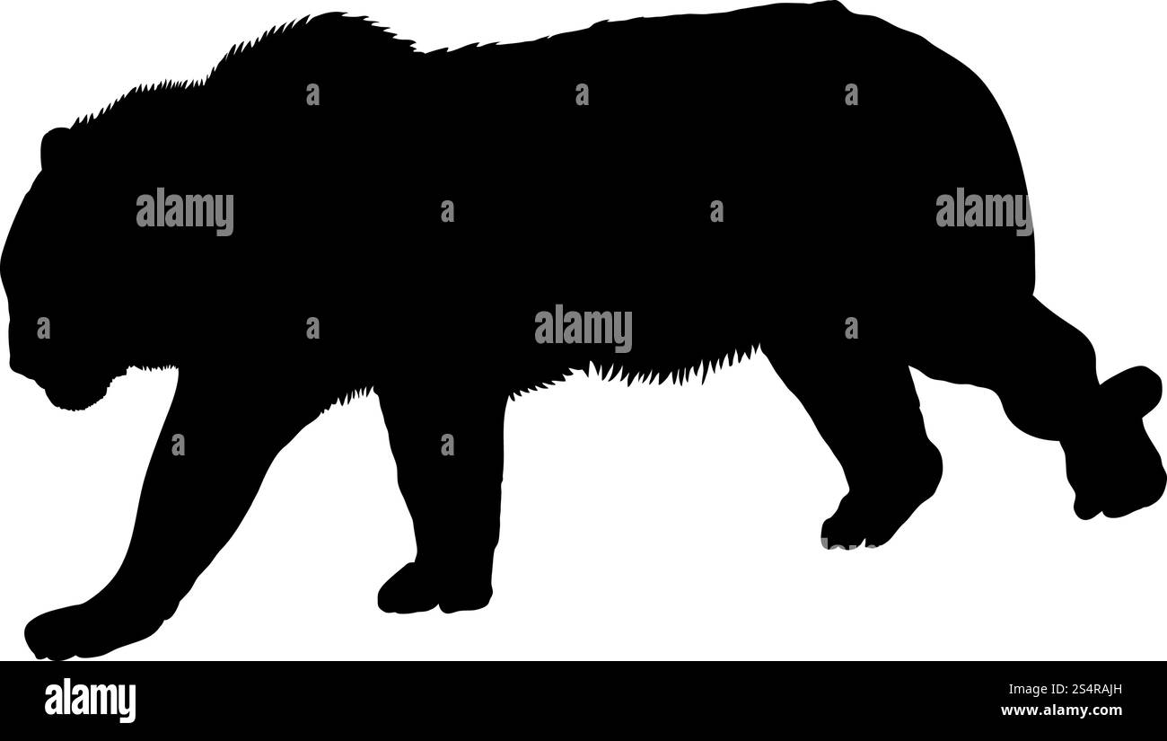Tiger Silhouette. Highly Detailed Smooth Design. Vector Illustration ...