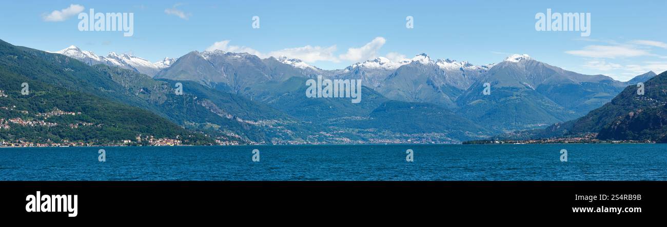 Lake Como (Italy) summer view from ship board. Panorama Stock Photo - Alamy
