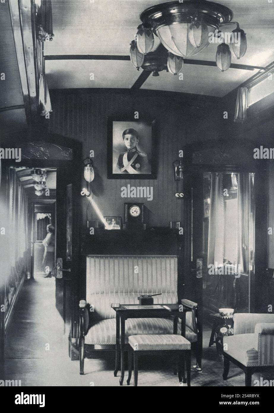 The interior of the carriage room where the Tsar Nicholas II signed the ...