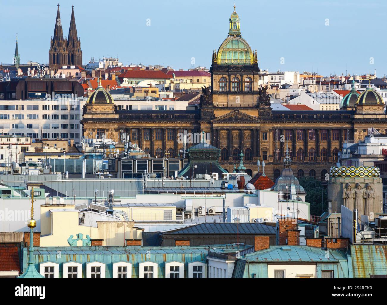Prague City evening top view (Czech Republic Stock Photo - Alamy