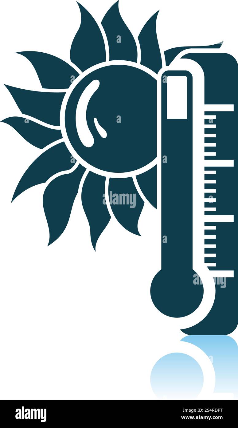 Summer Heat Icon. Shadow Reflection Design. Vector Illustration Stock ...
