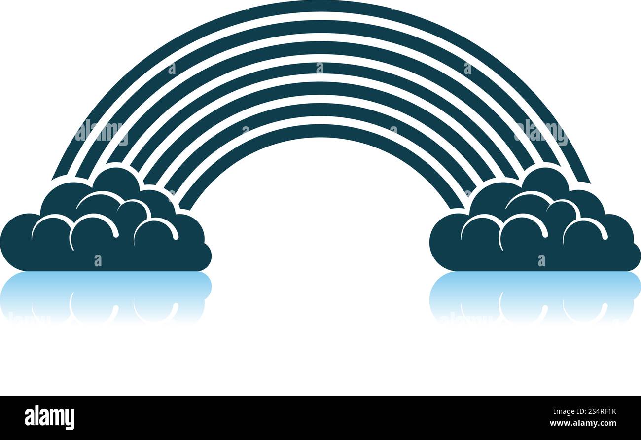 Rainbow Icon. Shadow Reflection Design. Vector Illustration Stock ...
