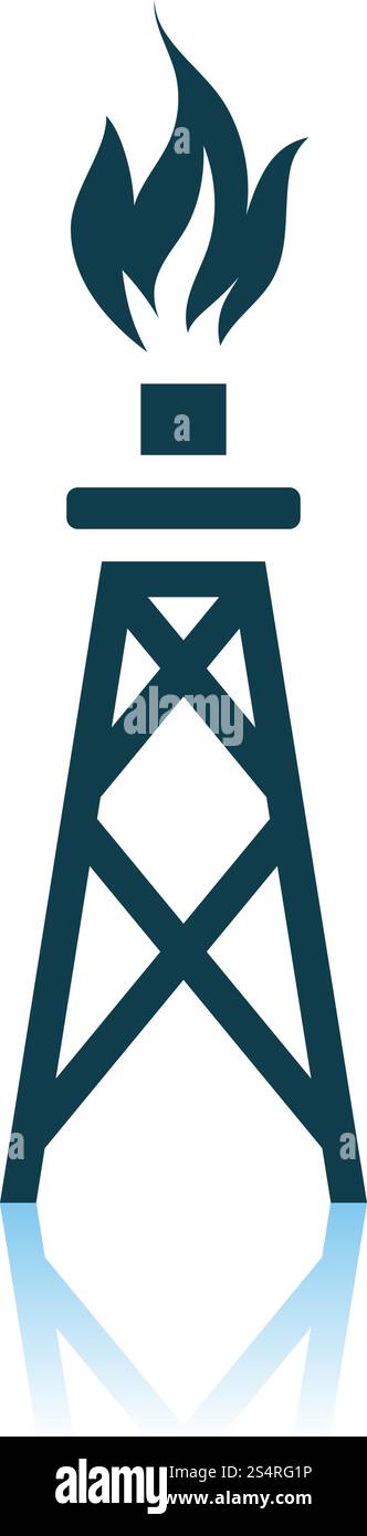 Gas Tower Icon. Shadow Reflection Design. Vector Illustration Stock ...