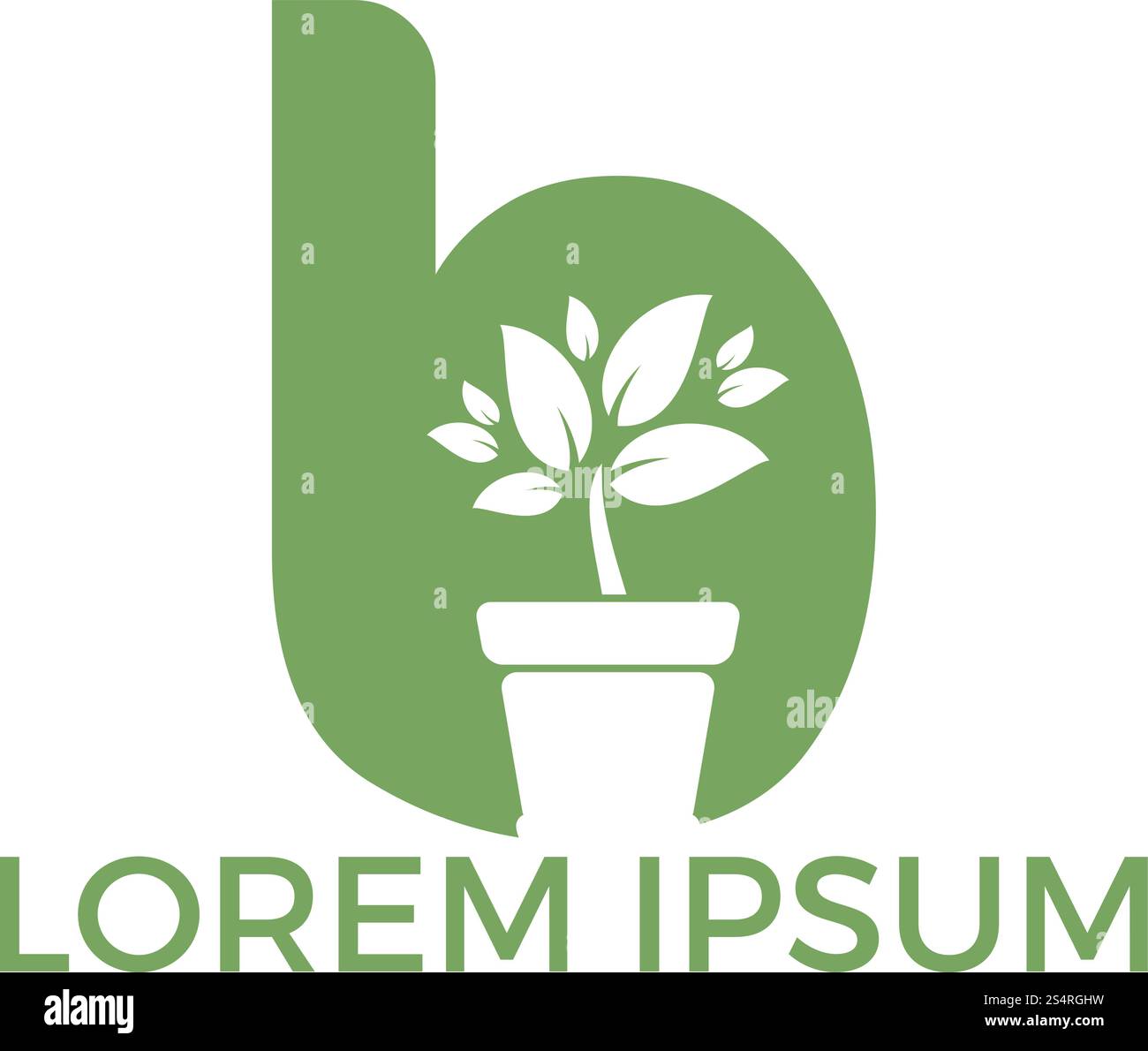 Flower pot and alphabet B logo design. Plant alphabet B and flowerpot ...