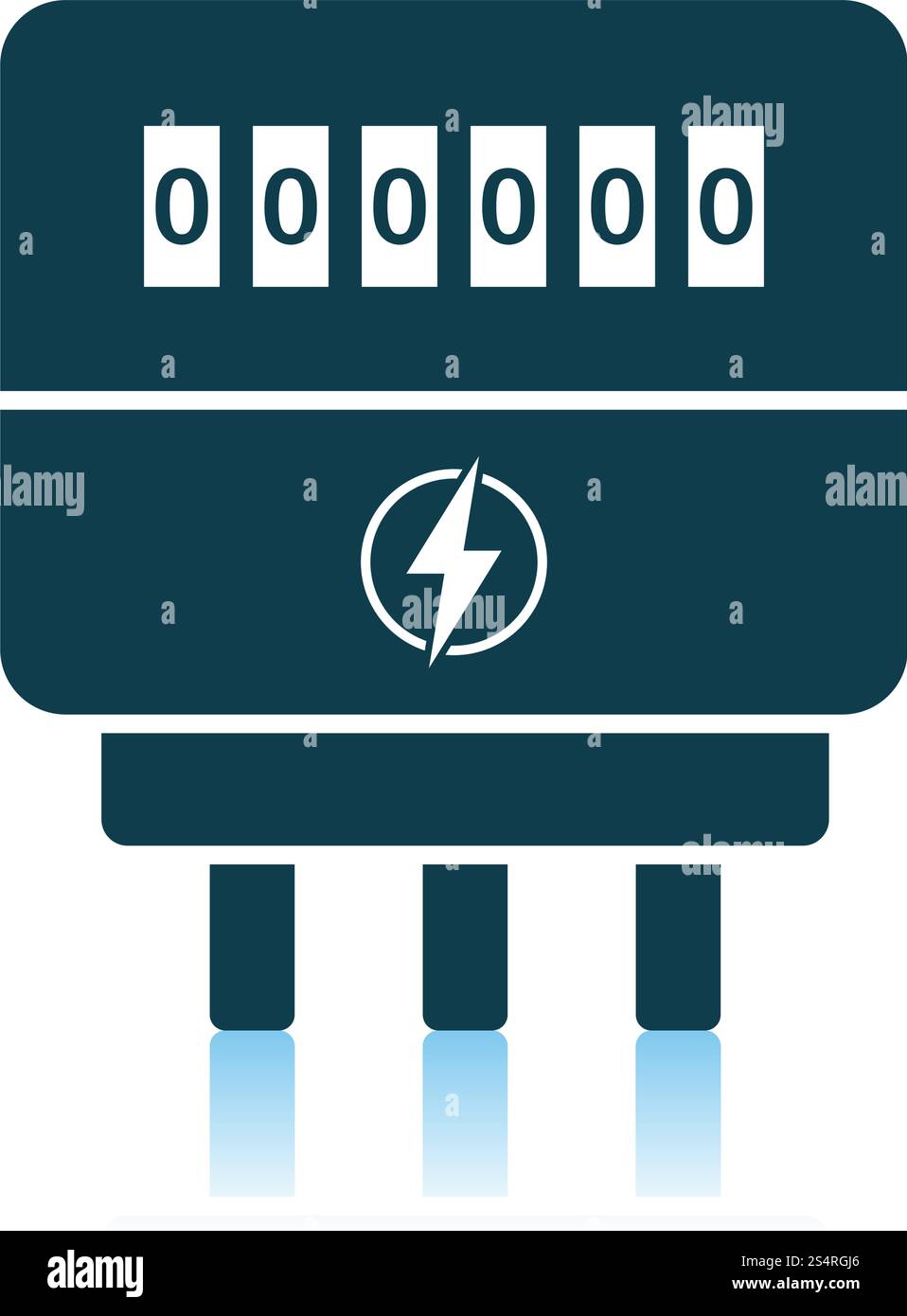 Electric Meter Icon. Shadow Reflection Design. Vector Illustration ...