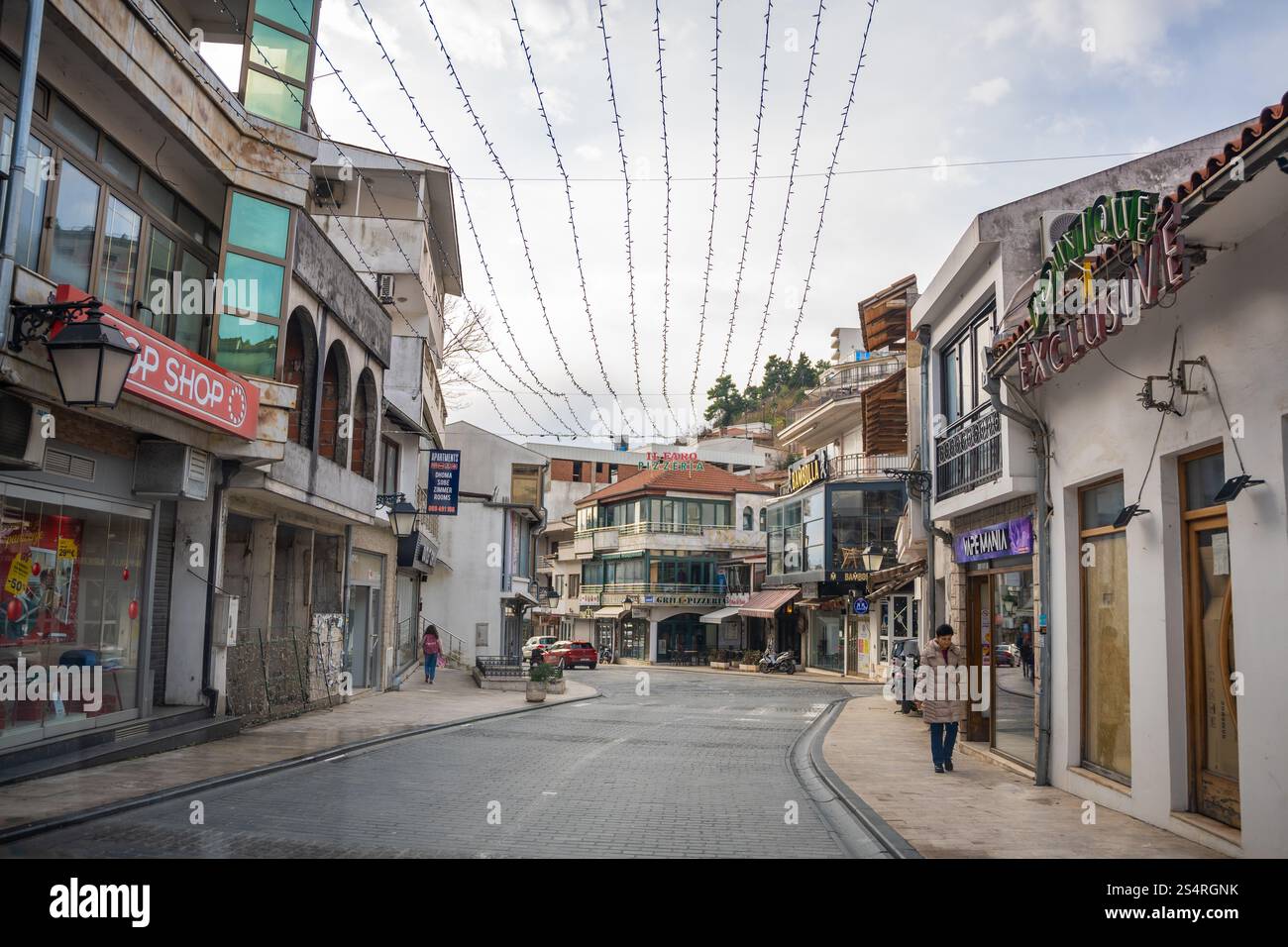 Ulcinj, Montenegro - 2.01.2025: Architecture of street of Ulcinj town ...