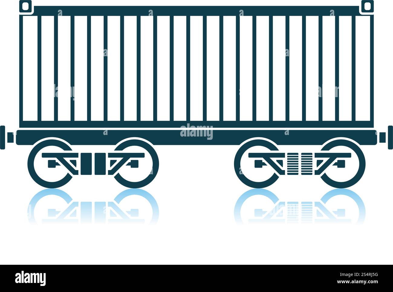 Railway Cargo Container Icon. Shadow Reflection Design. Vector ...