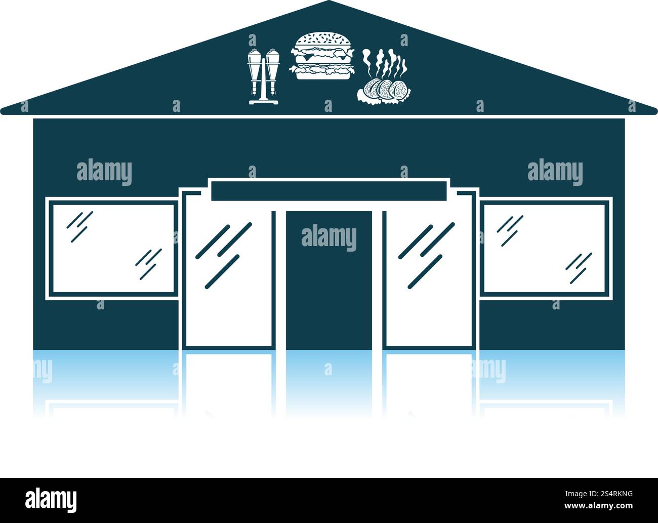 Caffe In Amusement Park Icon. Shadow Reflection Design. Vector ...