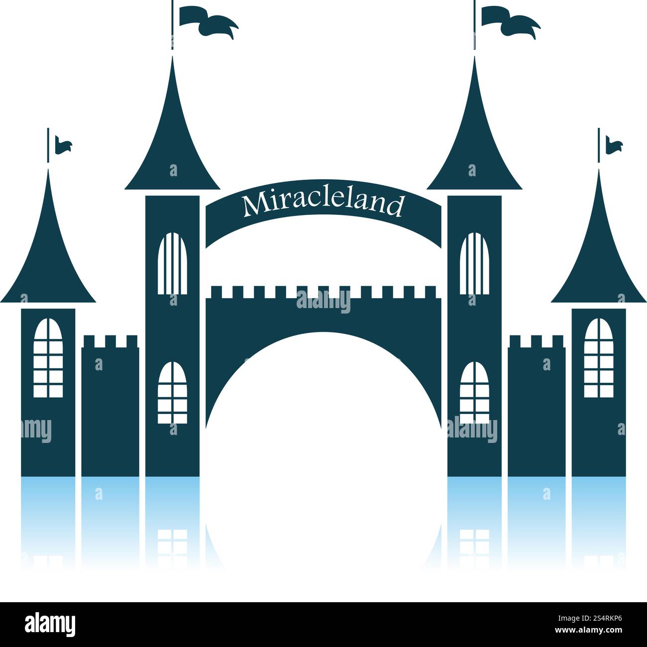 Amusement Park Entrance Icon. Shadow Reflection Design. Vector ...