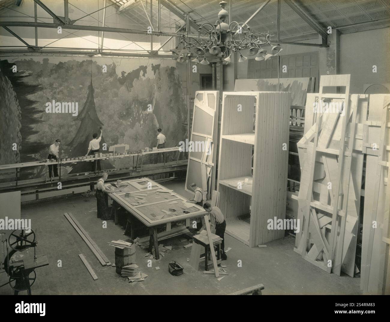 Building scenography at Vincent De Vita Studios, Toronto, Canada 1930s ...