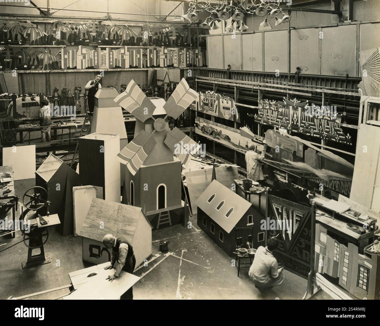 Building scenography at Vincent De Vita Studios, Toronto, Canada 1930s ...