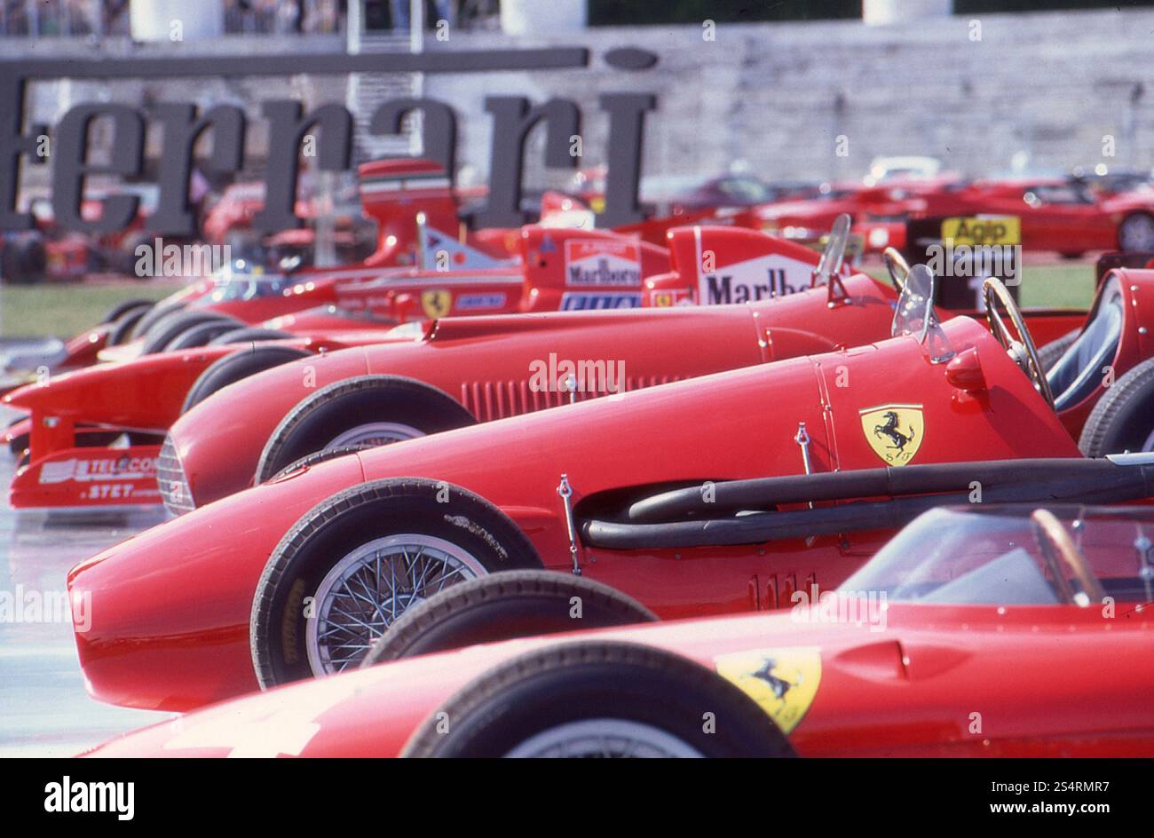 Ferrari cars at a vintage car rally, Italy 1990s Stock Photo - Alamy