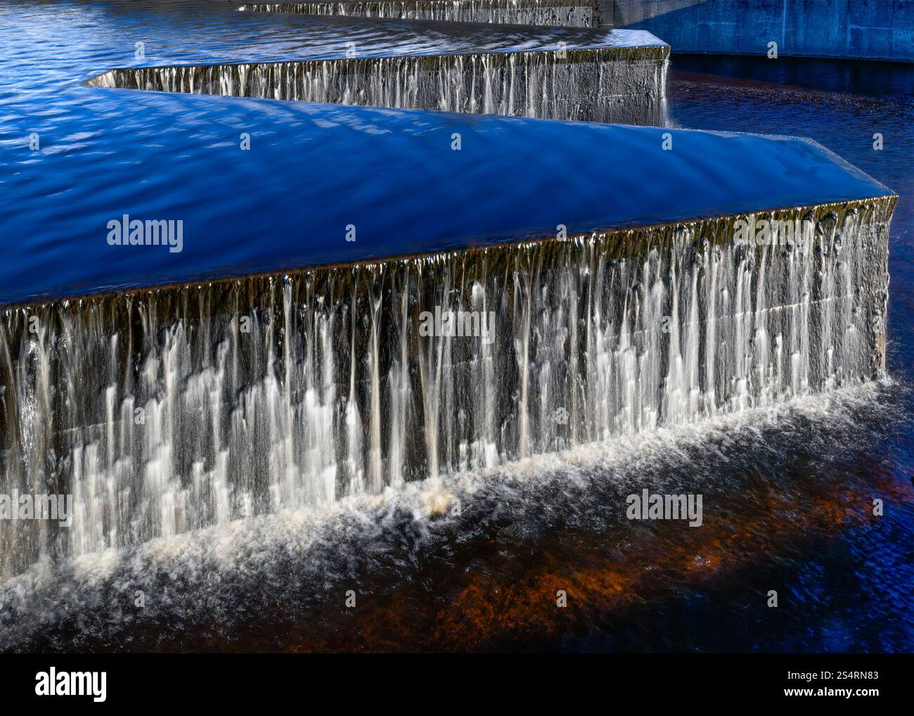 The outfall from Baddinsgill Reservoir near West Linton in the Southern ...