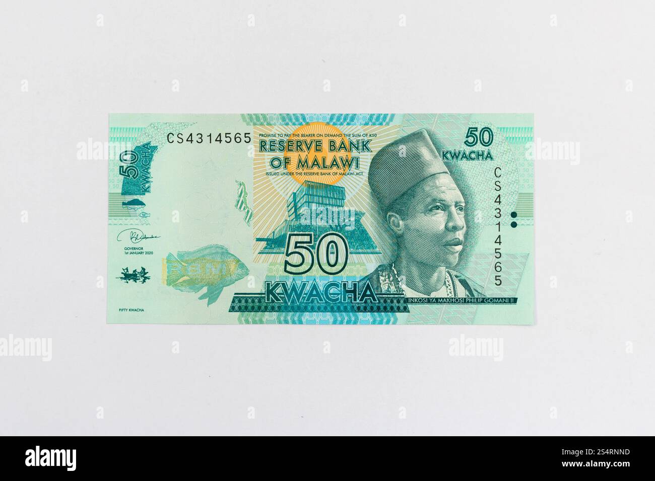 Malawi 50 kwacha banknote features portrait of Inkosi ya Makhosi Gomani ...