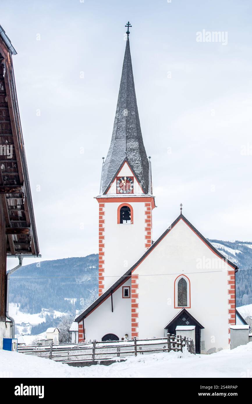 Beautiful old Christian church at highland Austrian town Stock Photo ...