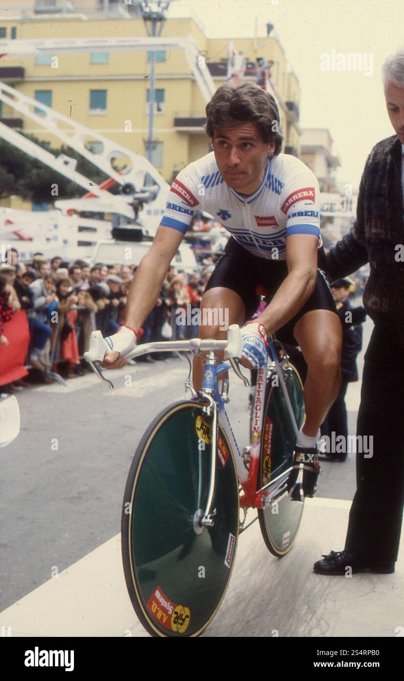 Italian professional road bicycle racer Roberto Visentini, Italy 1980s ...