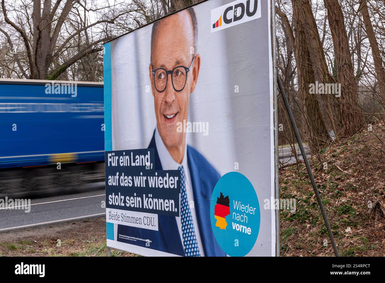 Winterwahlkampf 2025 Friedrich Merz auf CDU-Wahlplakat 13.01.25 ...