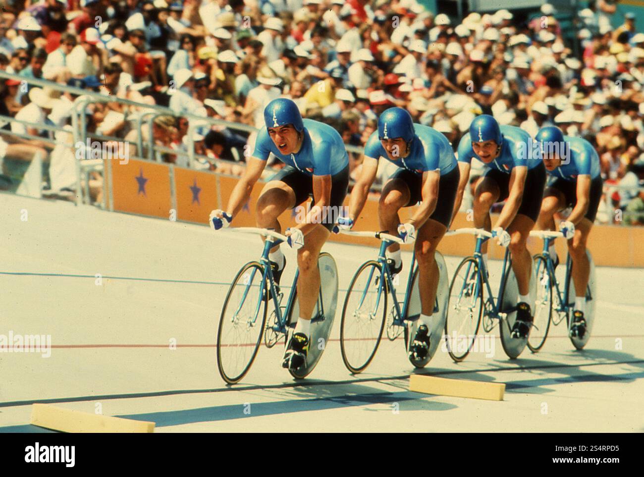 Professional track cycling, Italy 1980s Stock Photo - Alamy