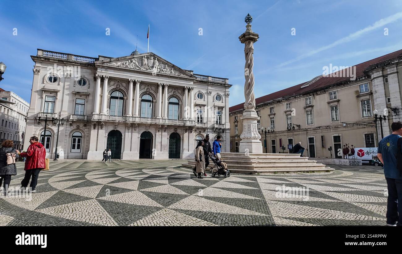 The Pillory of Lisbon (Pelourinho de Lisboa) in the main square and the ...
