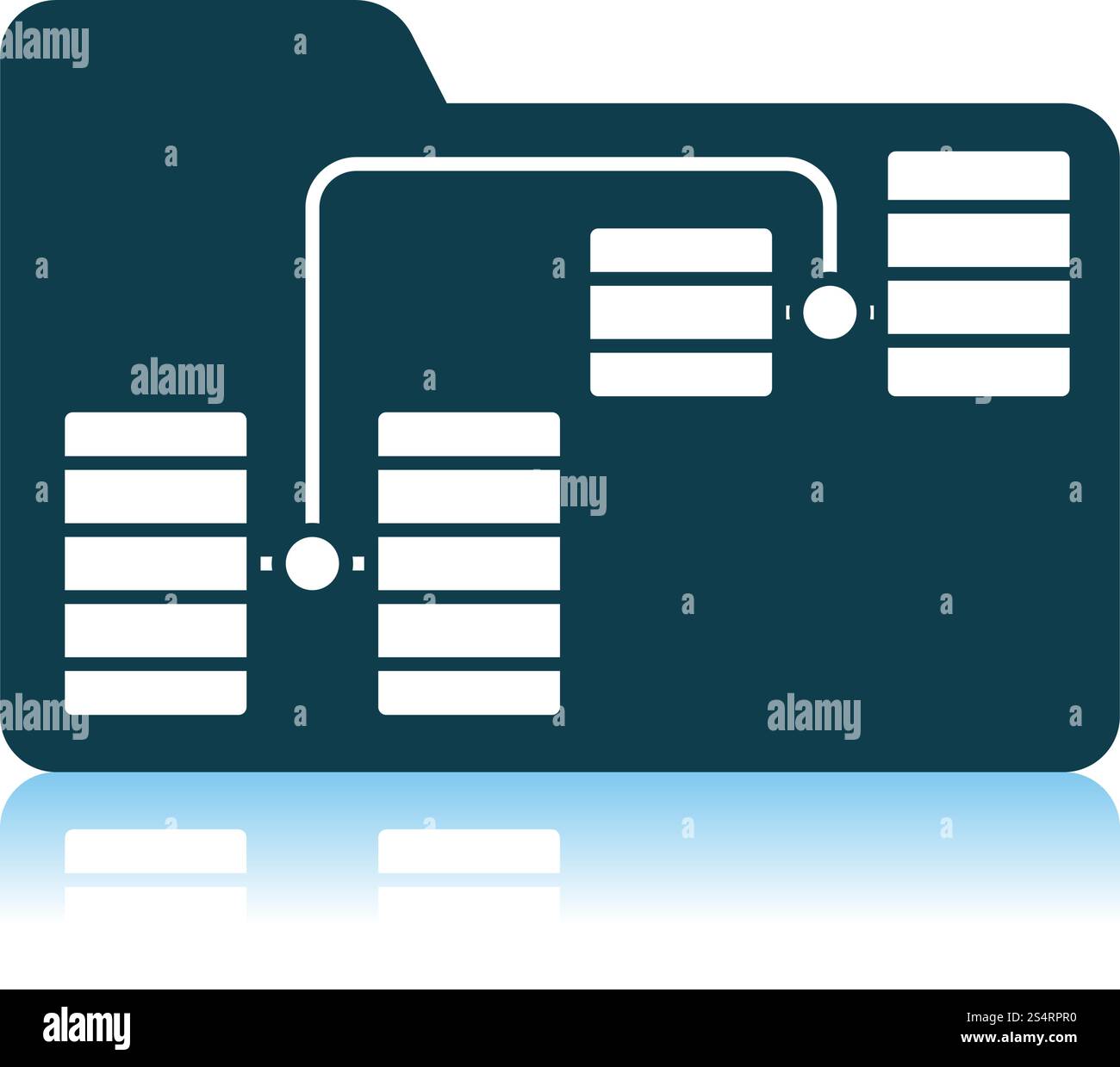 Folder Network Icon. Shadow Reflection Design. Vector Illustration ...
