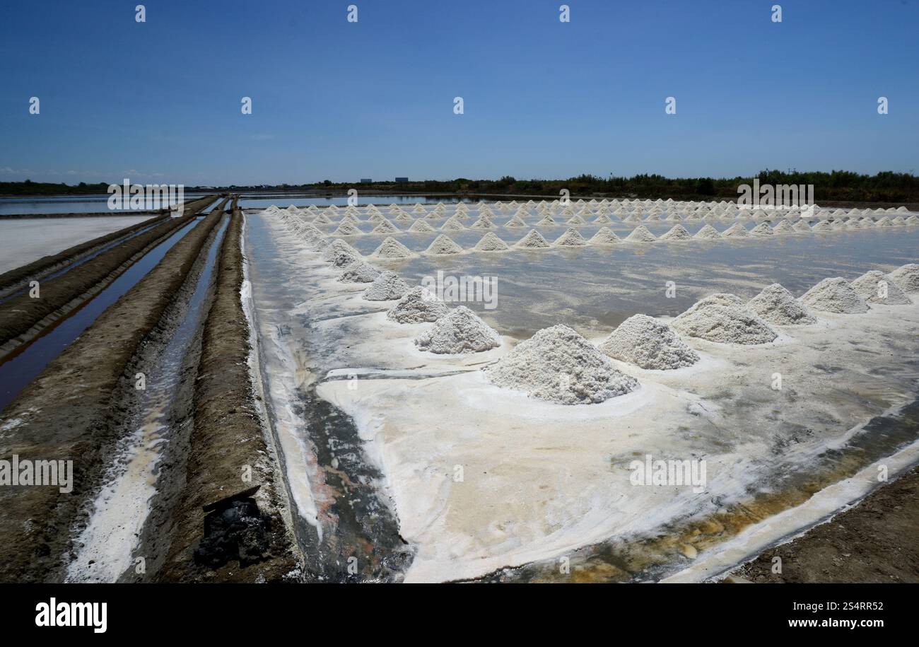salt productuion outside of the city of Bangkok in Thailand in ...